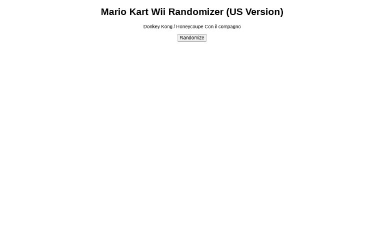 Mario Kart Wii Randomizer (US Version) ― Perchance Generator