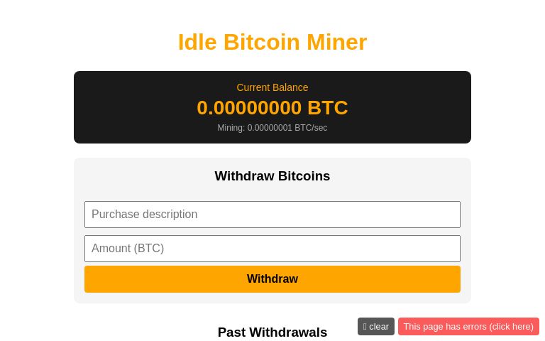 Idle Bitcoin Miner ― Perchance Generator