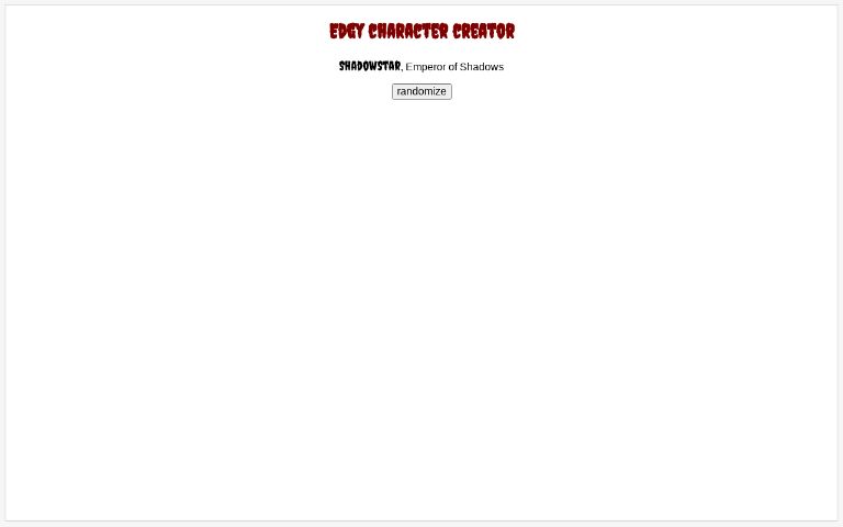 Edgy character creator ― Perchance Generator