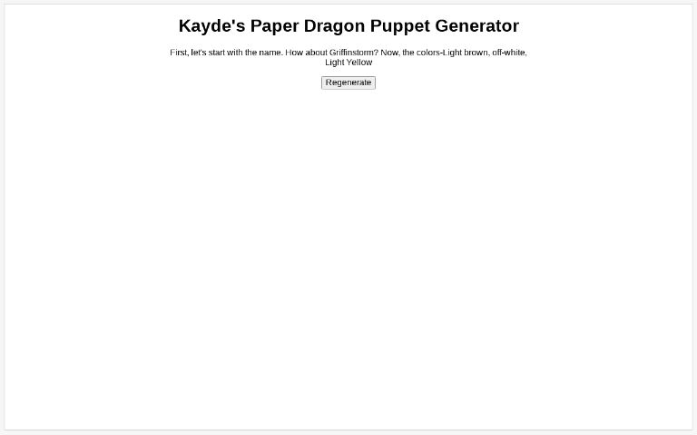 Kayde's Paper Dragon Puppet Generator