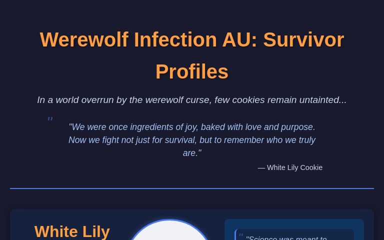 Werewolf Infection AU: Survivor Profiles ― Perchance Generator