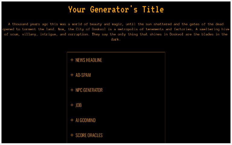 ⋓ ― Perchance Generator