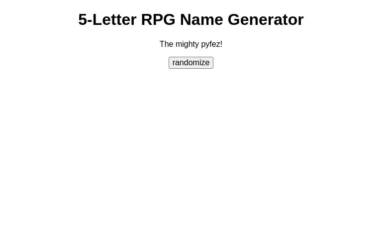 5-Letter RPG Name Generator