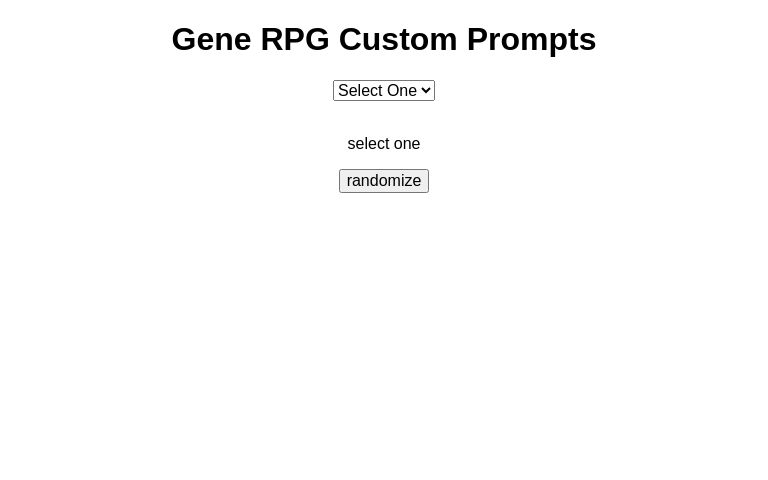 Gene RPG Custom Prompts ― Perchance Generator