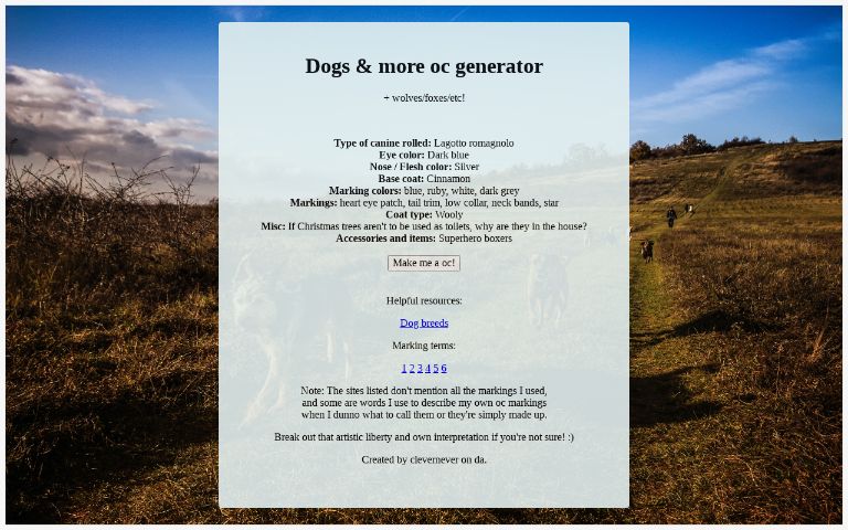 Dogs & more oc generator