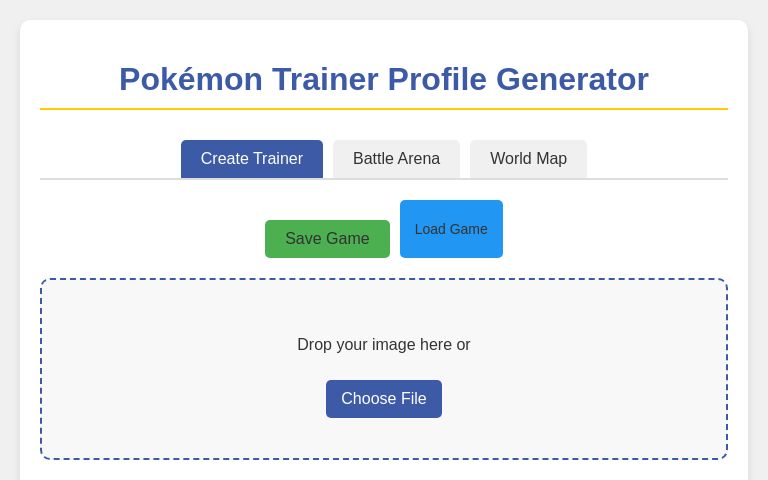 Pokémon Trainer Profile Generator