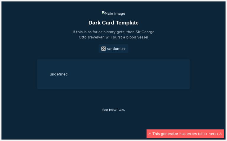 Dark Card Template ― Perchance Generator