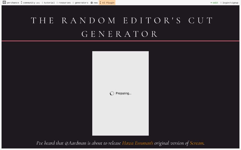 The Random Editor's Cut Generator