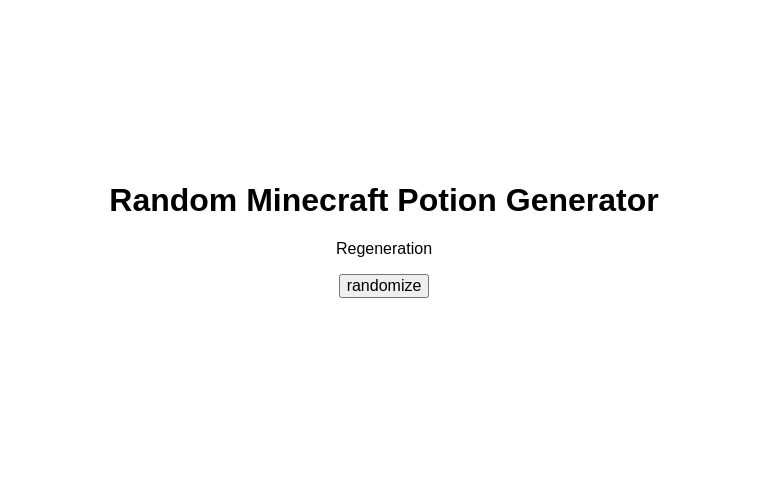Random Minecraft Potion Generator