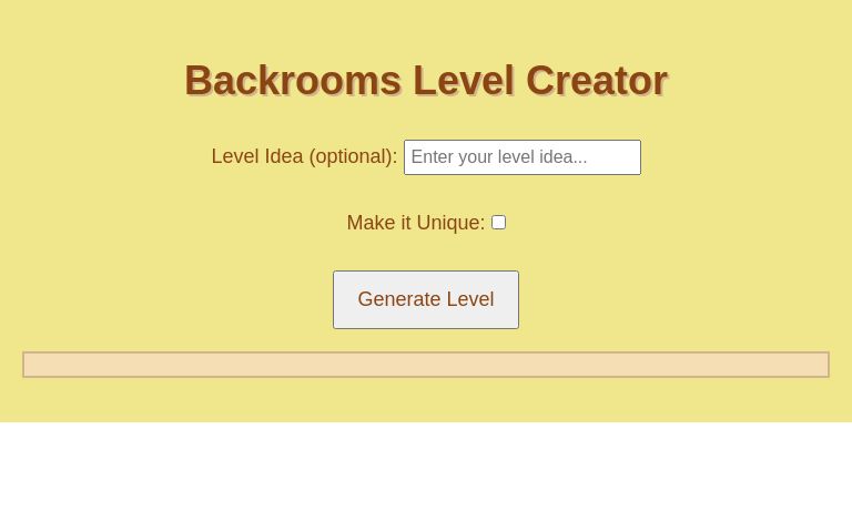 Backrooms Level Creator ― Perchance Generator
