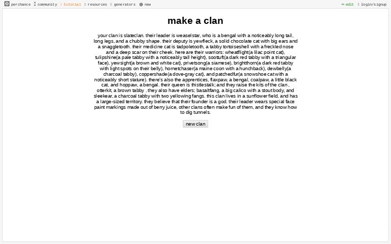make a clan ― Perchance Generator