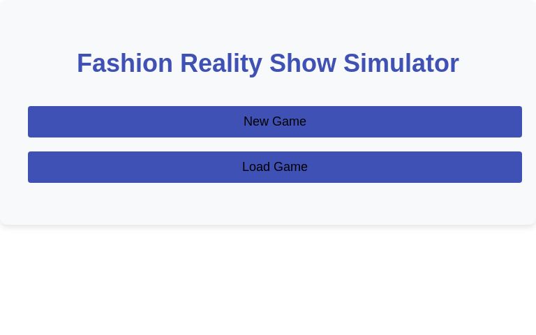 Fashion Reality Show Simulator ― Perchance Generator