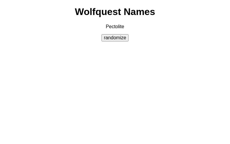 Wolfquest Names ― Perchance Generator