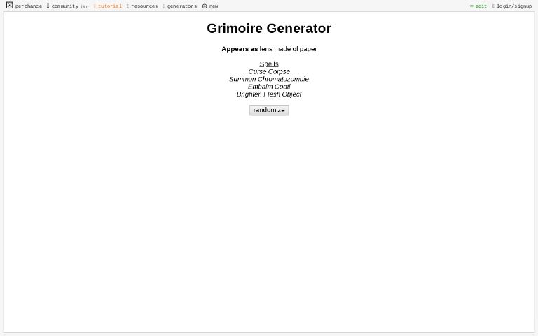Grimoire Generator