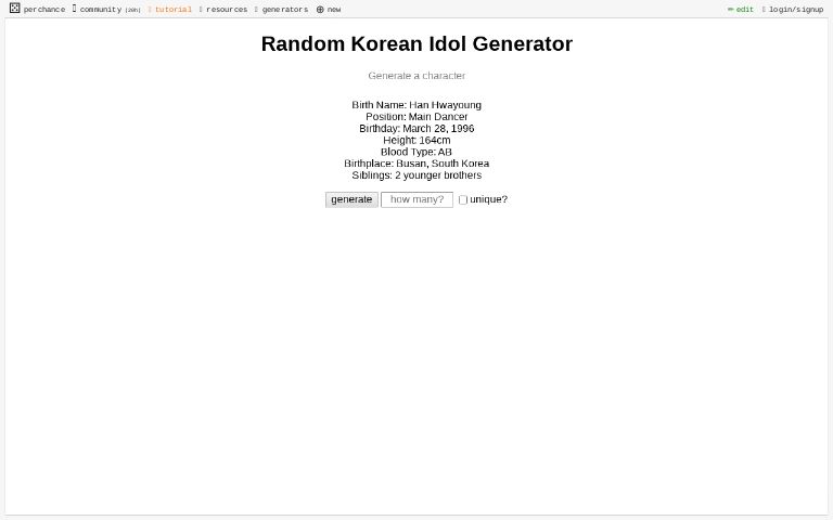 Random Korean Idol Generator