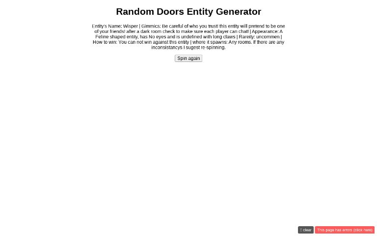 Random Doors Entity Generator