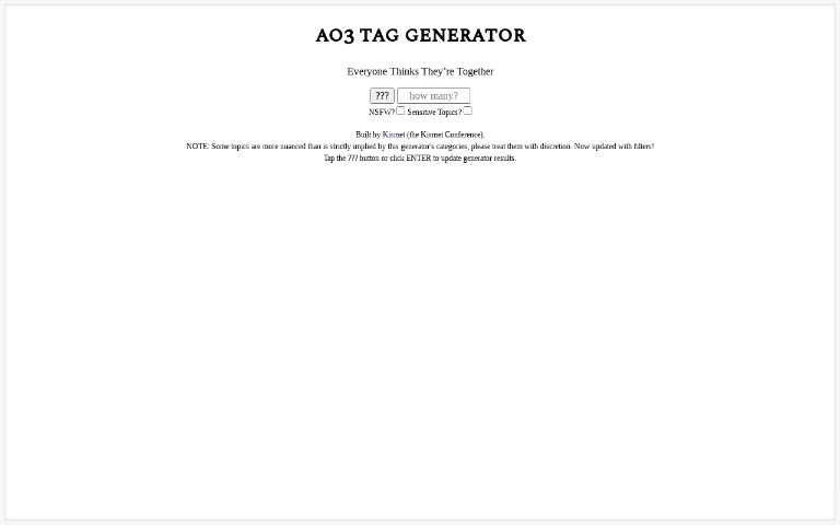 ao3 tag generator