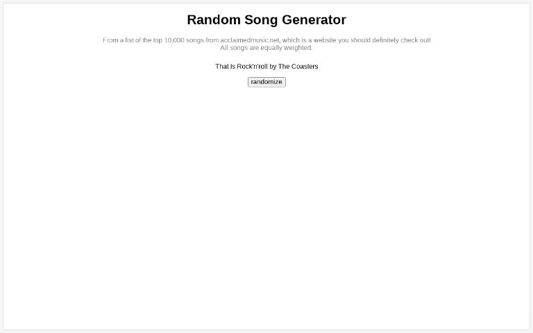 Random Song Generator