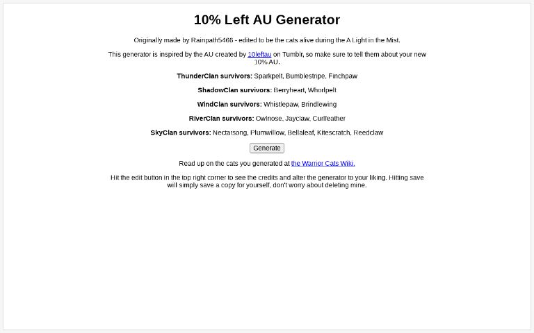 10% Left AU Generator