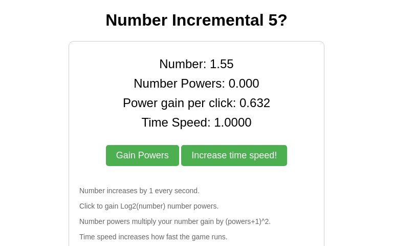 Number Incremental 5? ― Perchance Generator