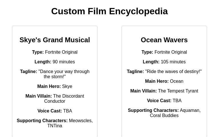 Custom Film Encyclopedia ― Perchance Generator