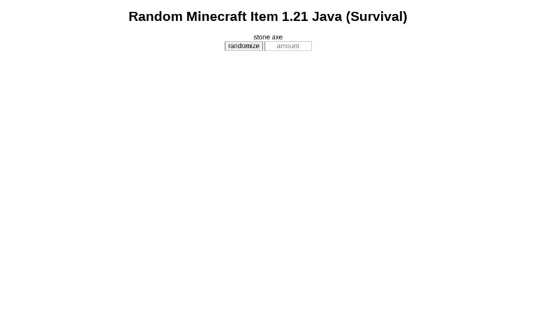 Random Minecraft Item 1.21 Java (Survival) ― Perchance Generator