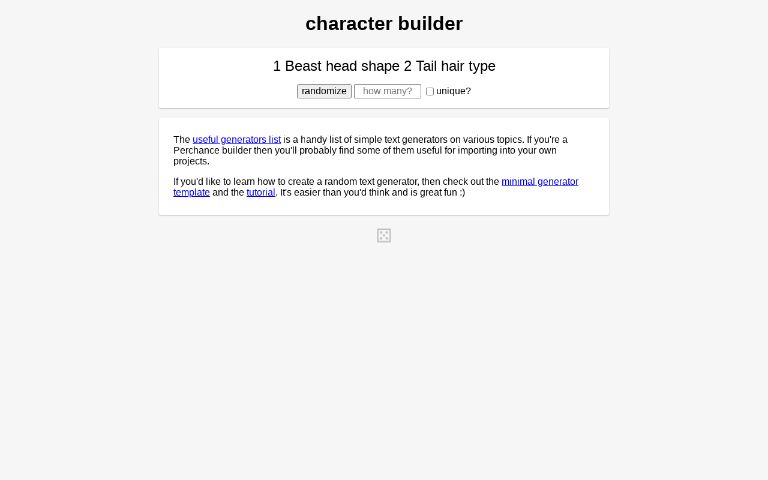 character builder ― Perchance Generator