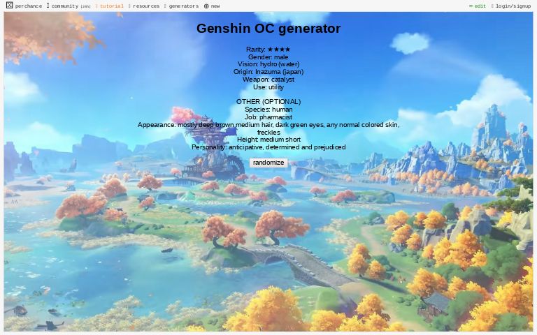 Genshin OC generator