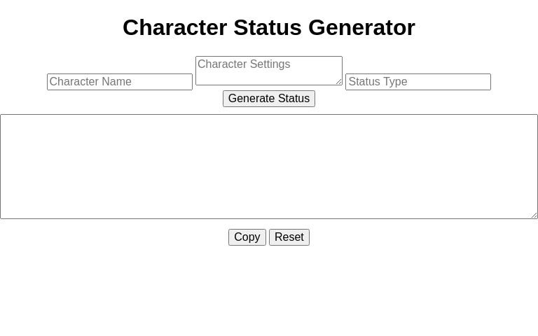 Character Status Generator