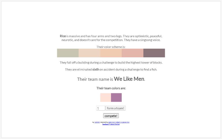 Object Show Character Generator