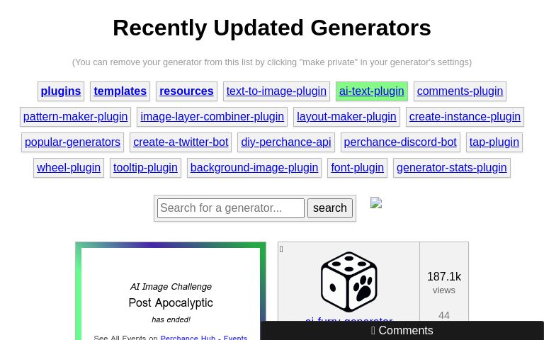 Recently Updated Generators