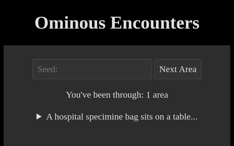 Ominous Encounters ― Perchance Generator