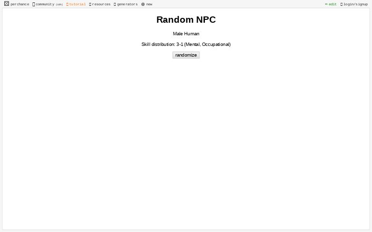 Random NPC ― Perchance Generator