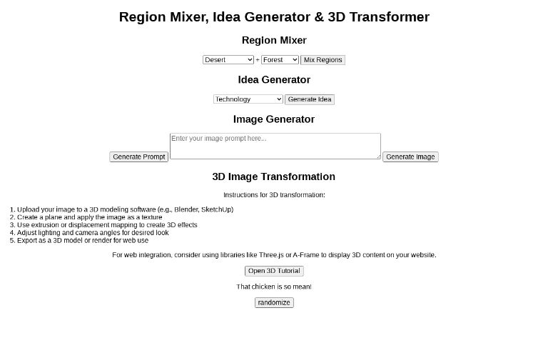 Region Mixer, Idea Generator & 3D Transformer