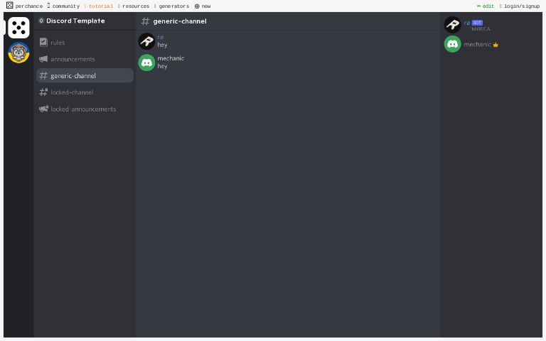 Discord Template ― Perchance Generator