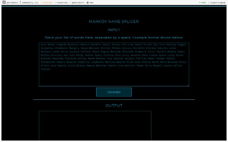 1337-markov-name-splicer ― Perchance Generator