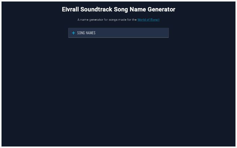 Eivrall Soundtrack Song Name Generator