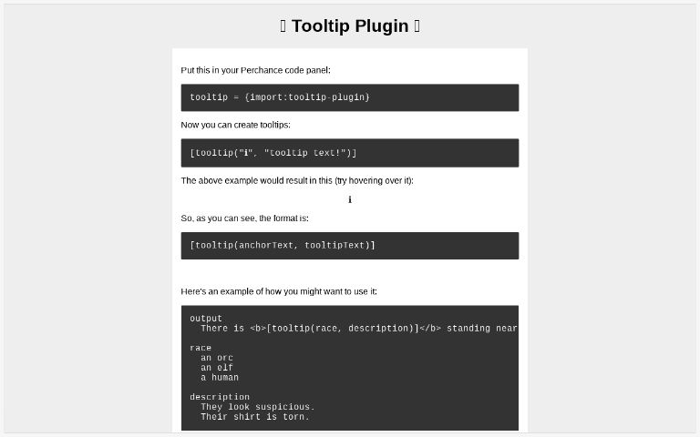 💬︎ Tooltip Plugin 💬︎