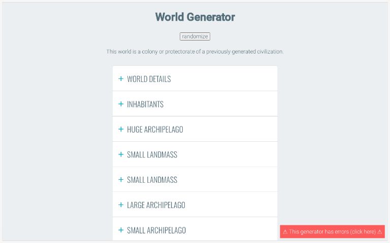 World Generator ― Perchance