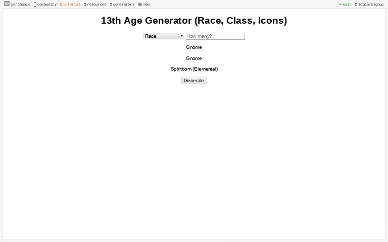 13th Age Generator (Race, Class, Icons)