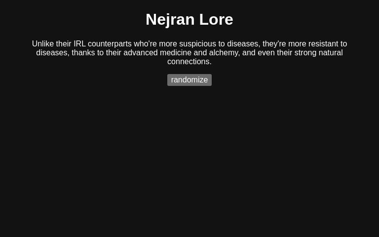 Nejran Lore ― Perchance Generator
