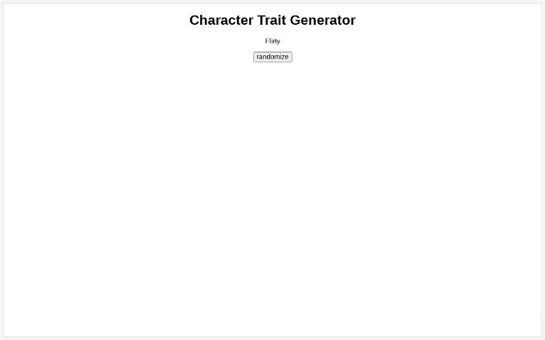 Character Trait Generator