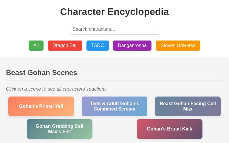Character Encyclopedia ― Perchance Generator