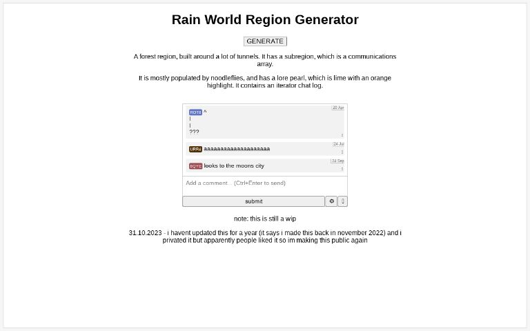 Rain World Region Generator