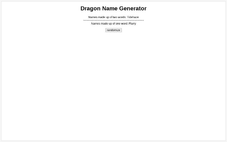 Dragon Name Generator
