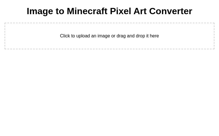 Image to Minecraft Pixel Art Converter ― Perchance Generator