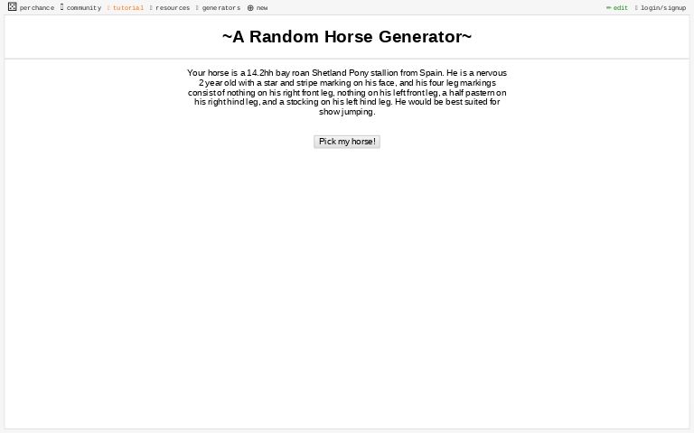~A Random Horse Generator~