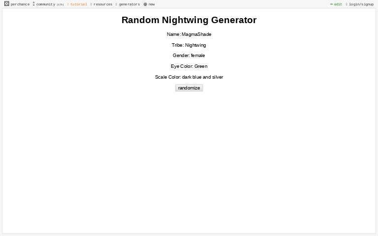 Random Nightwing Generator