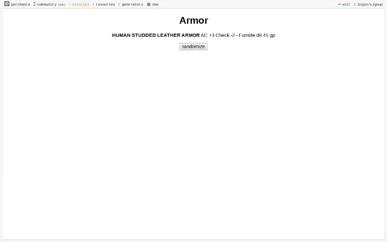 Armor ― Perchance Generator