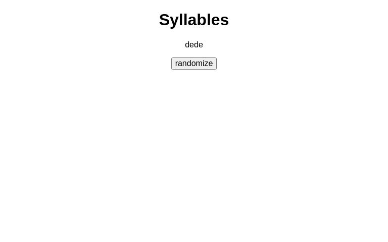 Syllables ― Perchance Generator